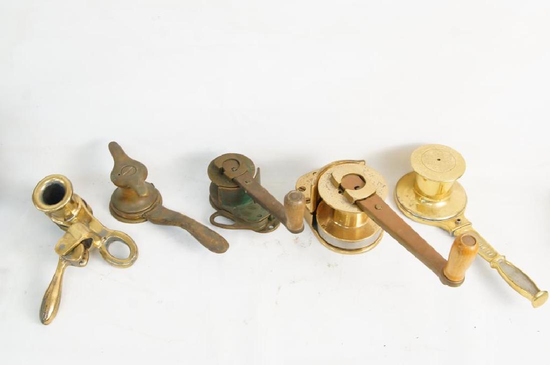 Vintage Brass & Bronze Nautical Ship's Winches