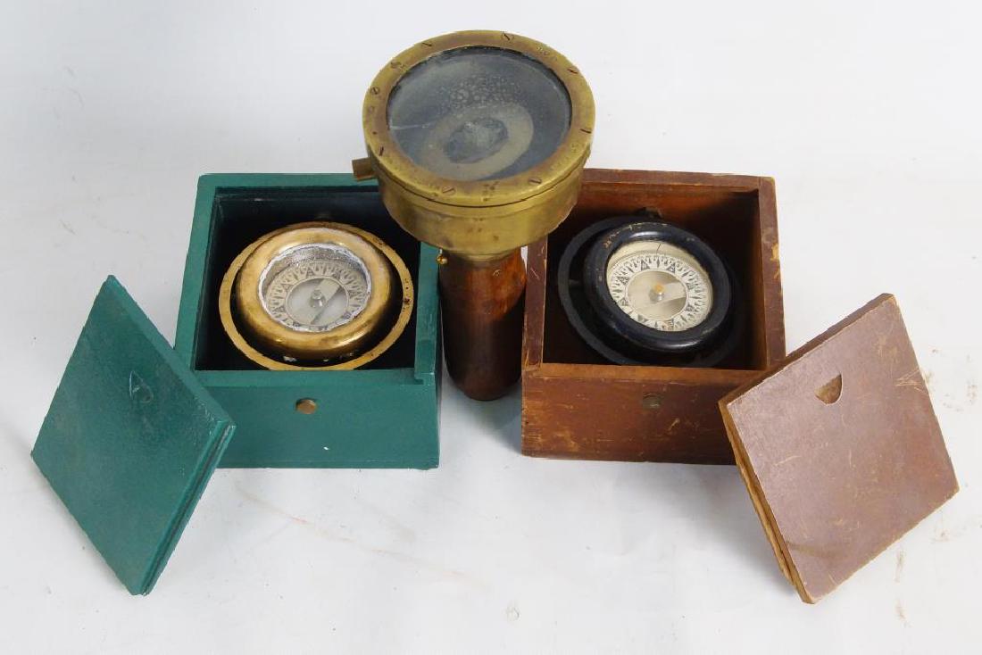 Three Unusual Antique Compasses - hand held