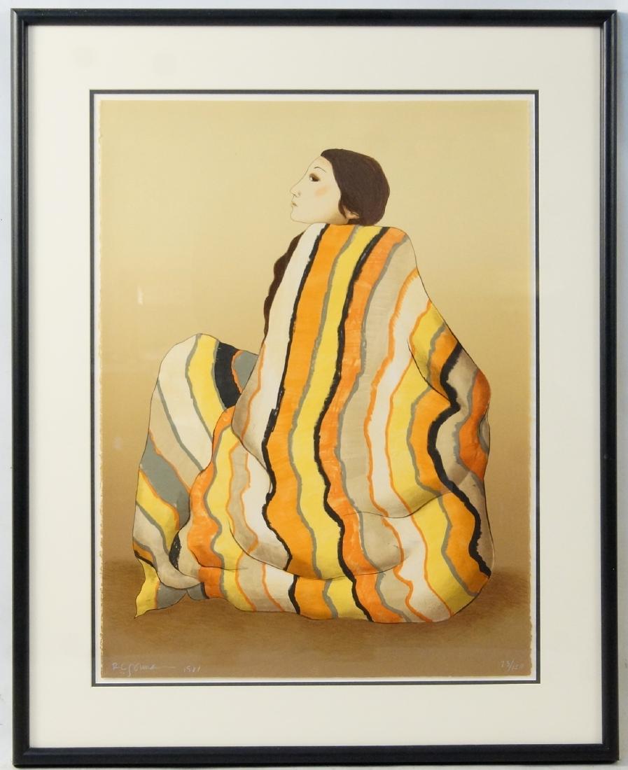 R.C. Gorman "Striped Blanket" original lithograph