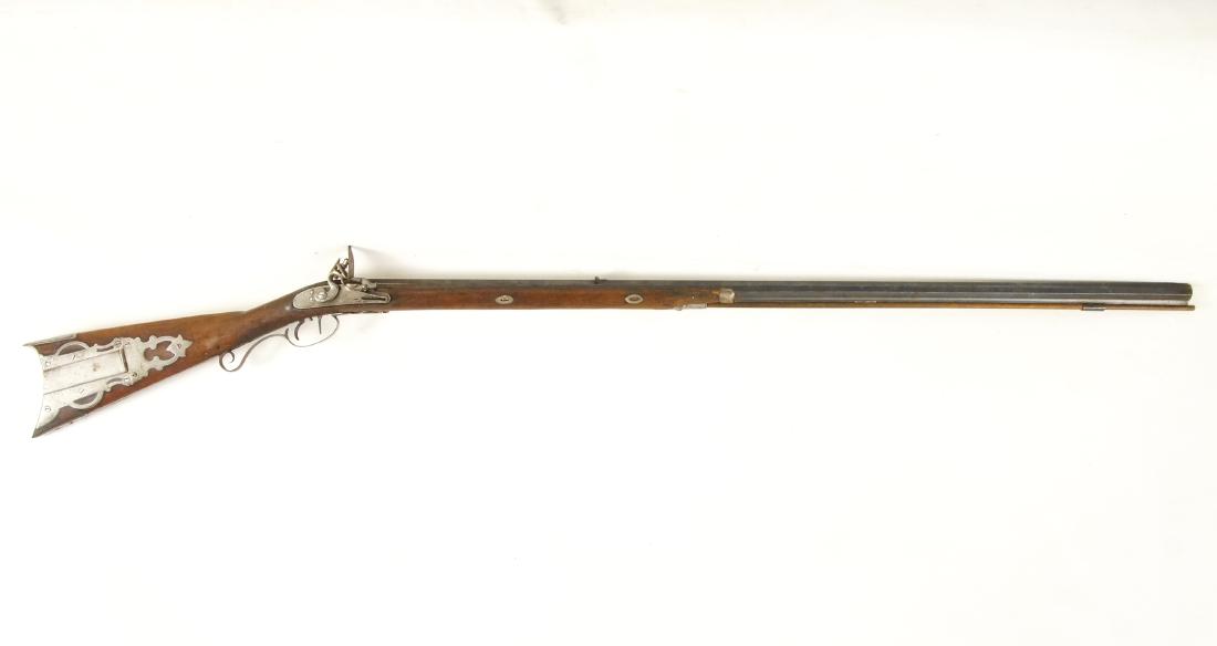 A Rare Iron Mounted Flintlock Rifle ca 1780-1830