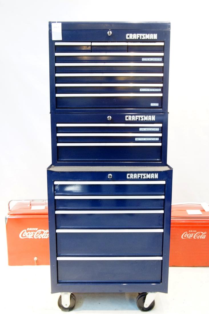 Blue Craftsman Triple Stack Tool Box With Tools