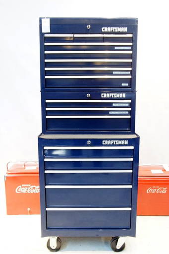 Blue Craftsman Triple Stack Tool Box With Tools