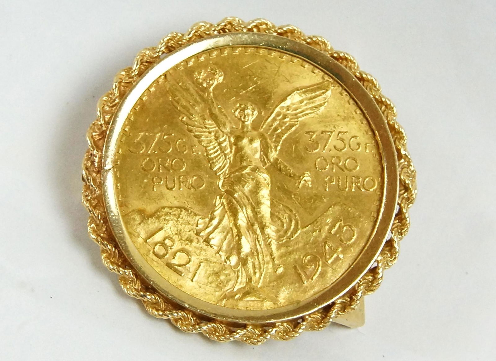 1943 Mexico 50 Peso Gold Coin Belt Buckle