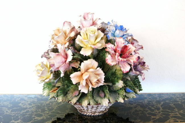 Capo Di Monte Porcelain Flower Arrangement