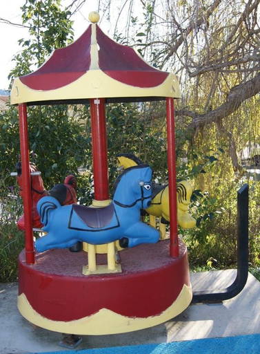 3 Horse Kiddie Carousel Coin Op Ride