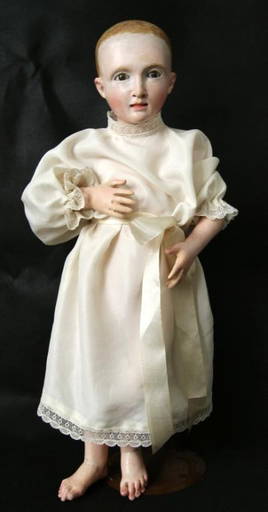 Carved Wood 18" Religious Doll Figure (jesus)