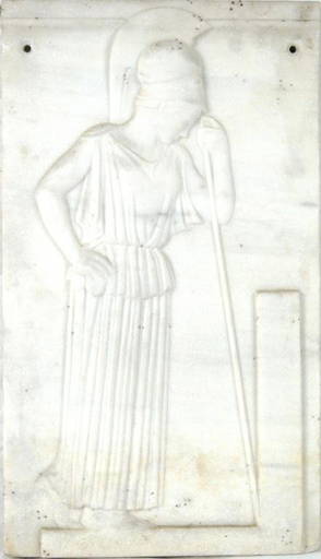 Greek Marble Relief Of Athena 22"x13"x1.5