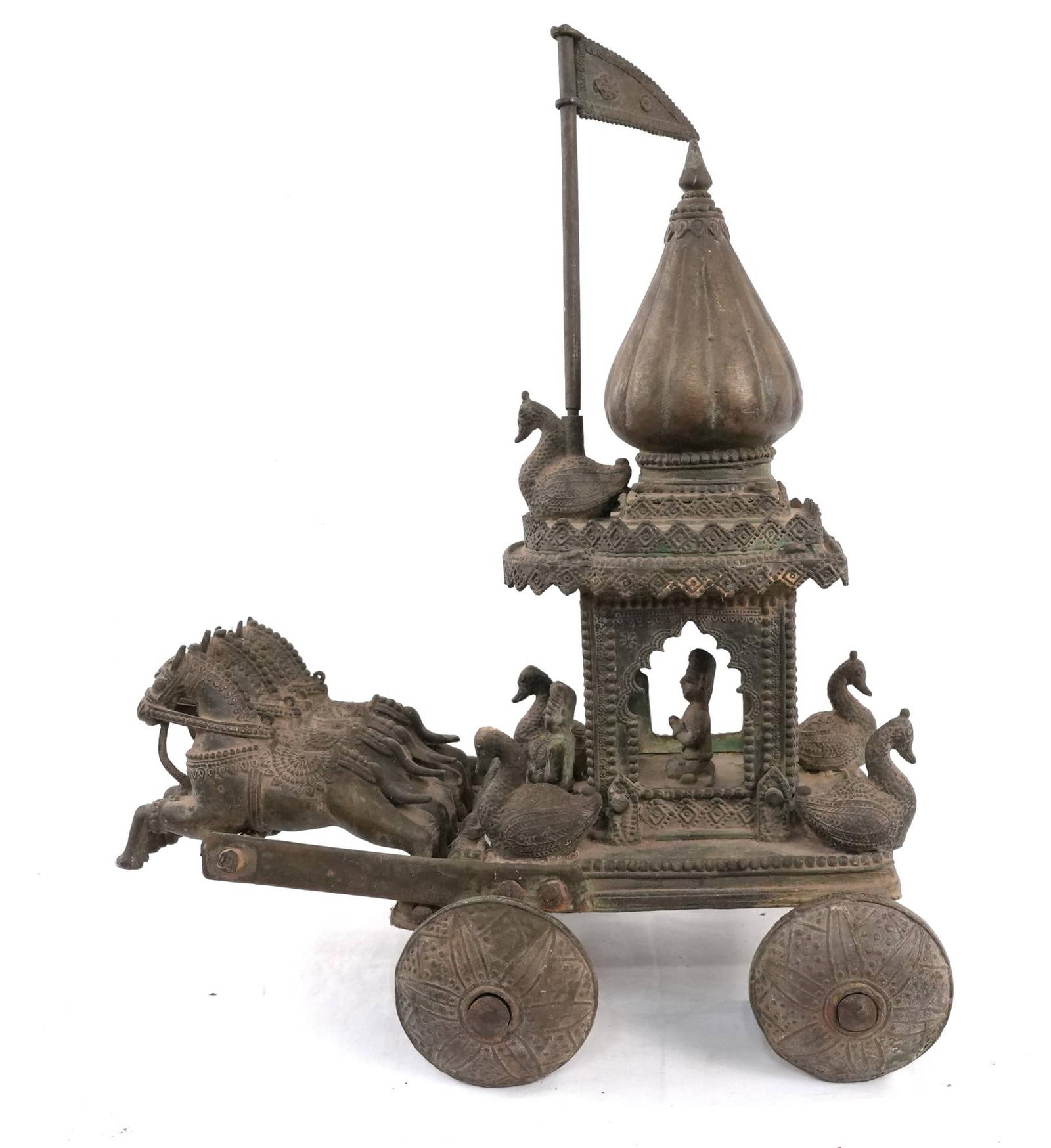 Antique Hindu Temple Toy - Bronze Carriage Auction