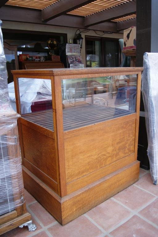 Antique Oak Cigar Case Display