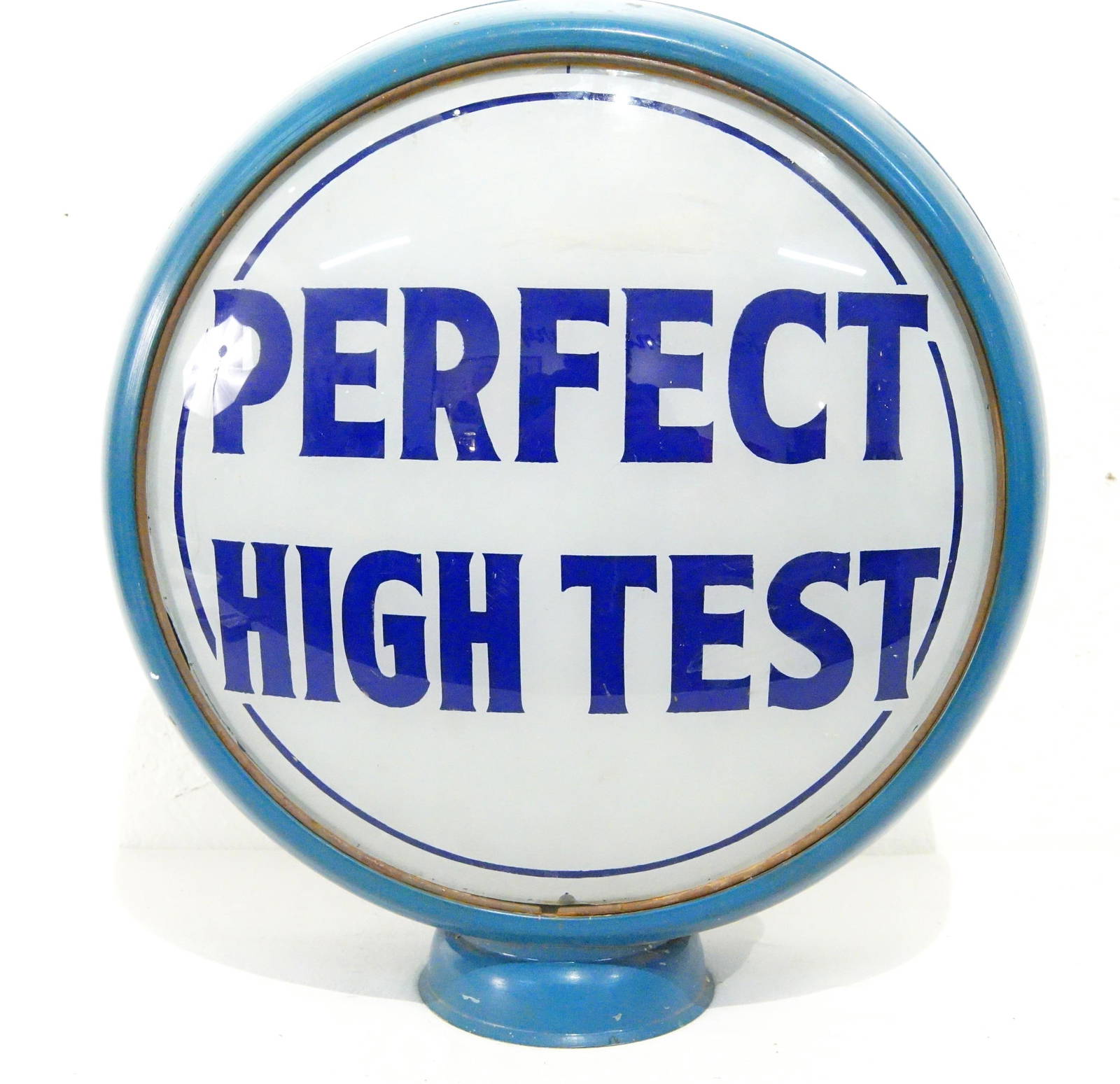 Perfect High Test Gas Pump Glass Globe Two Sided Auction