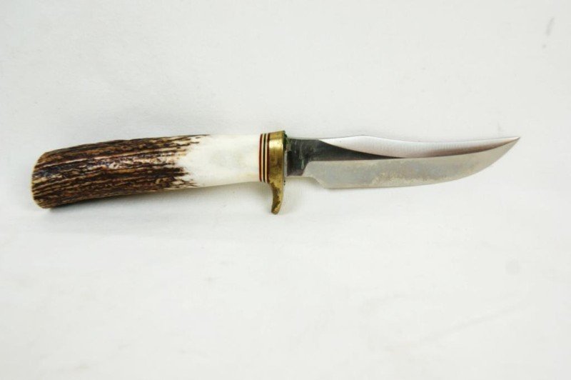 Randle Stag Handle Hunting Knife Leather Sheath