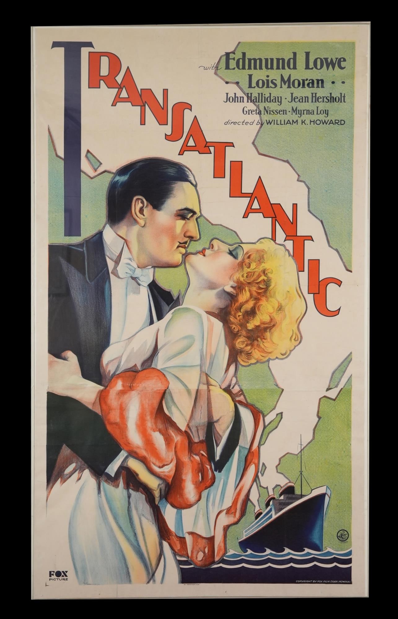 Fox Studios 1931 Transatlantic Double Sheet Poster Auction
