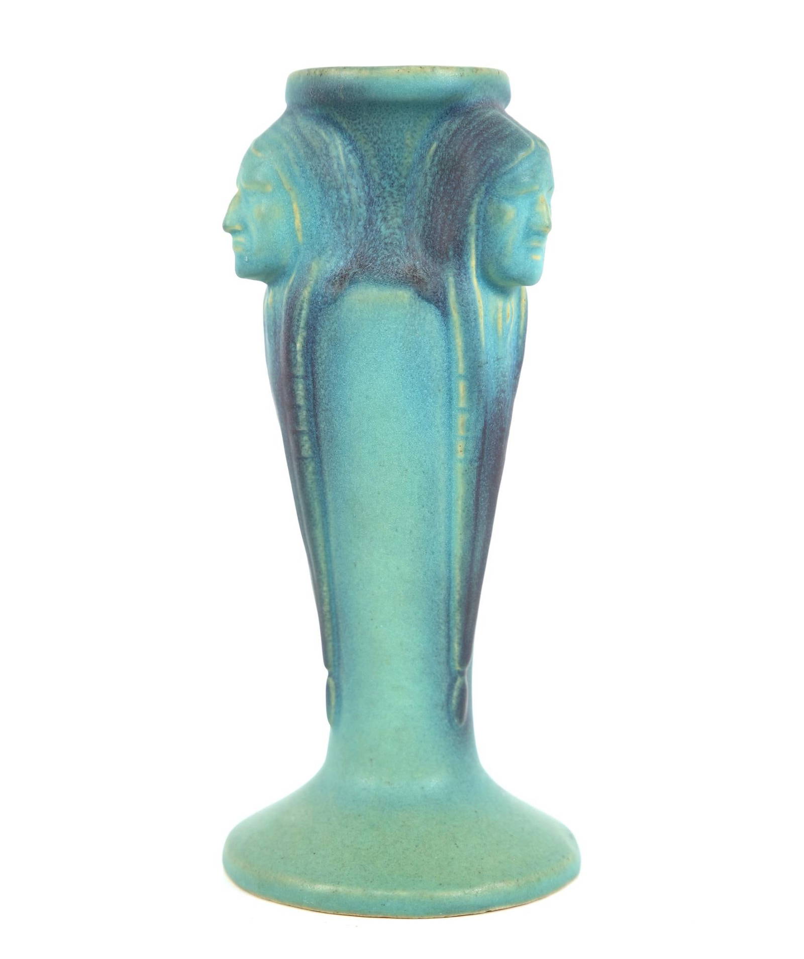 Van Briggle Indian Head 12" Vase Auction