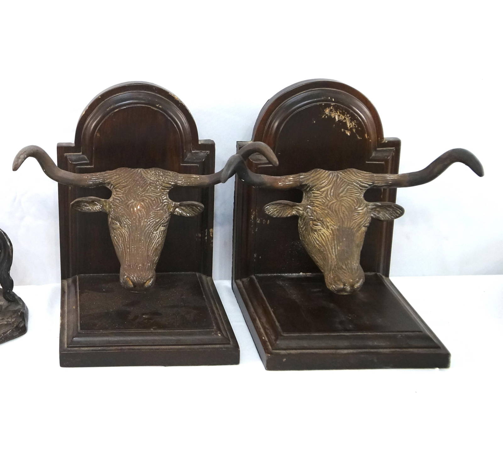 Pair Of Texas Long Horn Bookends Auction