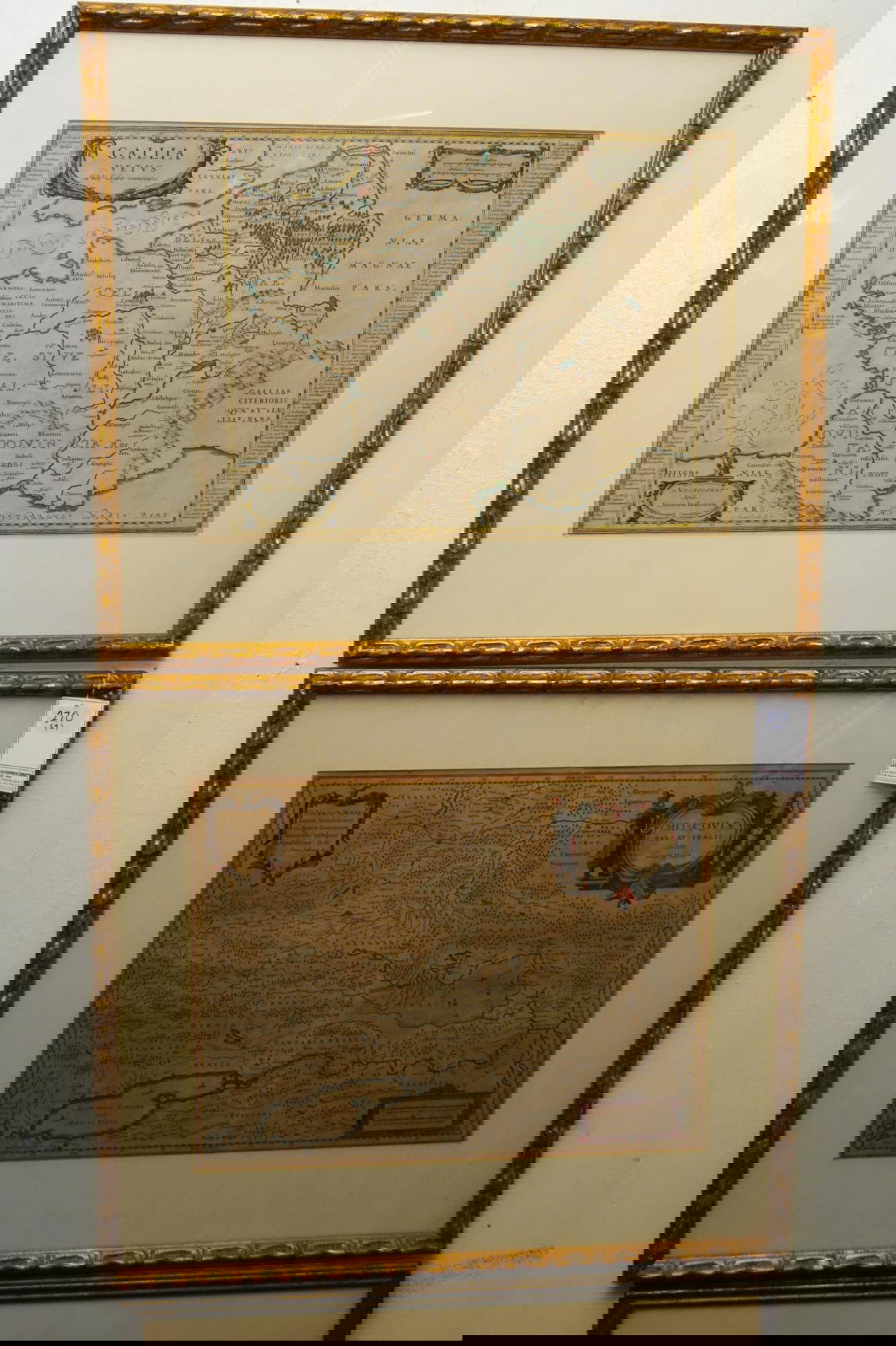 2 Antique Maps Of Gallia And Moscoviah Auction