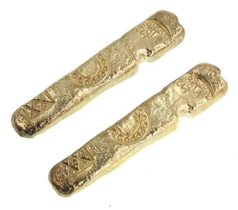 Gold & Silver Museum Grade Spanish Treasure Bars Auction