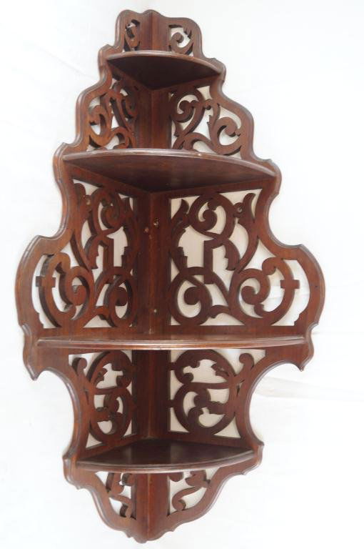 Wooden what not corner shelf