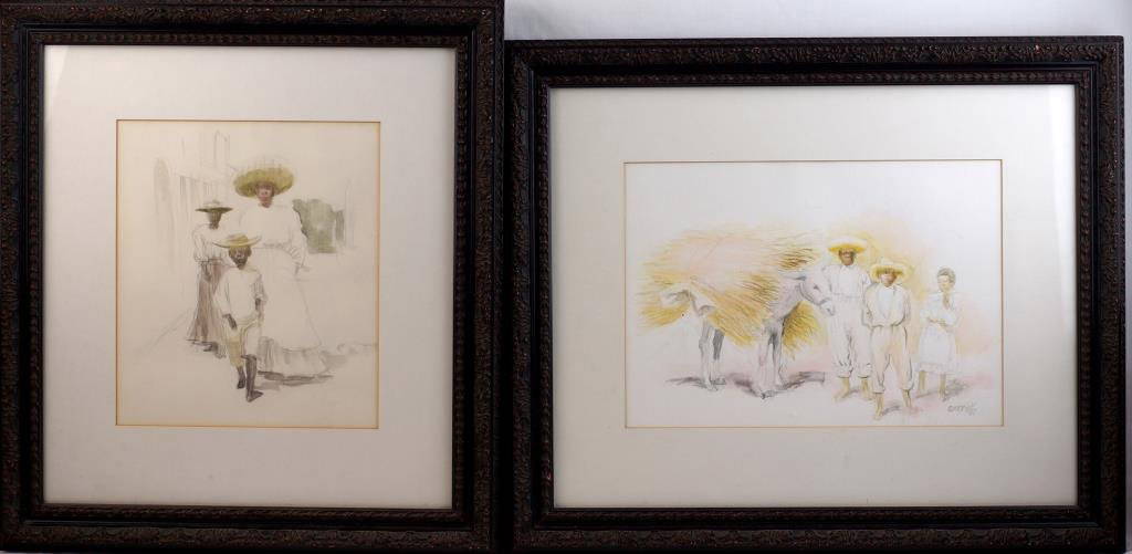 Leo Carty (1931 2010) Watercolors 2 Ca 1987