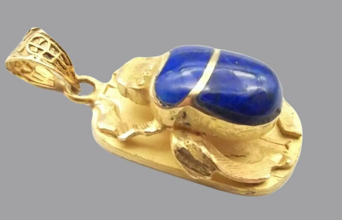 Ancient Egyptian Inspired Gold Scarabeus Pendant Auction