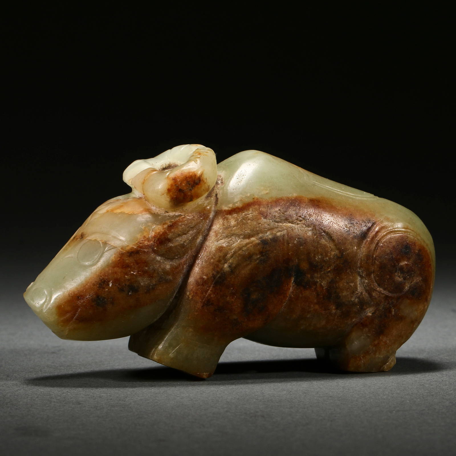 High Ancient Jade Artifacts, Jade Cattle From The Han Dynasty Auction