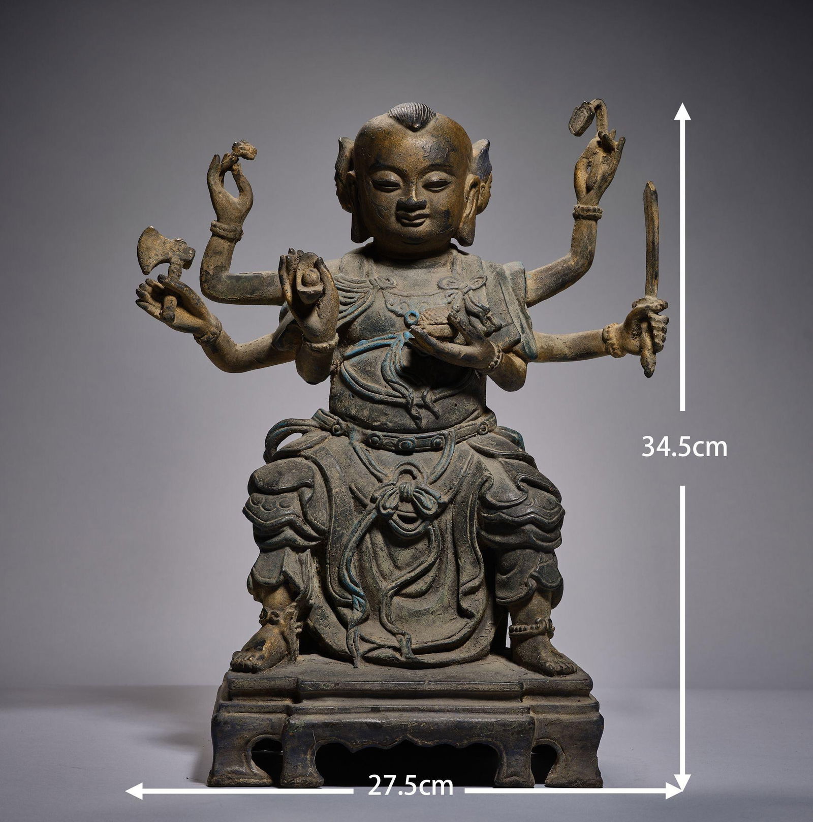 The Statue Of Nezha, A General With Three Heads And Six Arms In The Ming Dynasty's Zhongtan ...