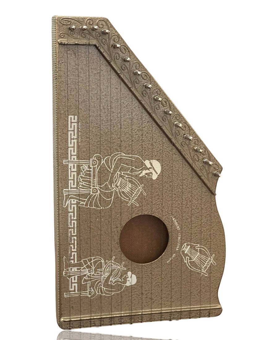 Antique Italian Harbert Italiana Milano Zither Harp Auction