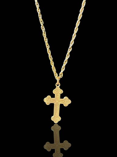 Antique Episcopal Cross 9k Etruscan Gold Crucifix