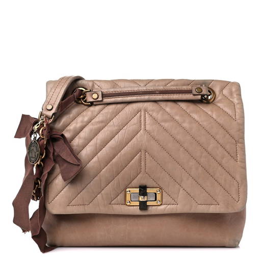 Lanvin Lambskin Quilted Happy Shoulder Bag Mastic