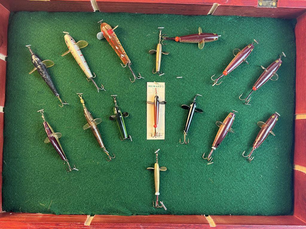 Antique Milward's Fly Fishing Lures- Shadowbox Auction