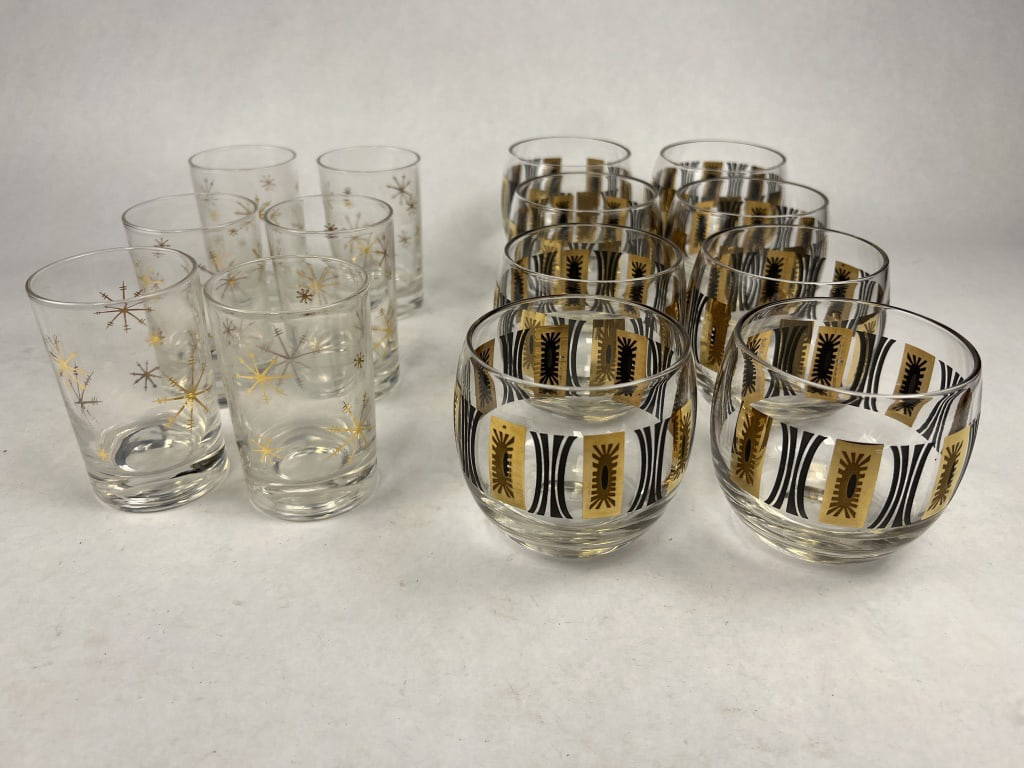 Mid Century Bar Glasses Auction