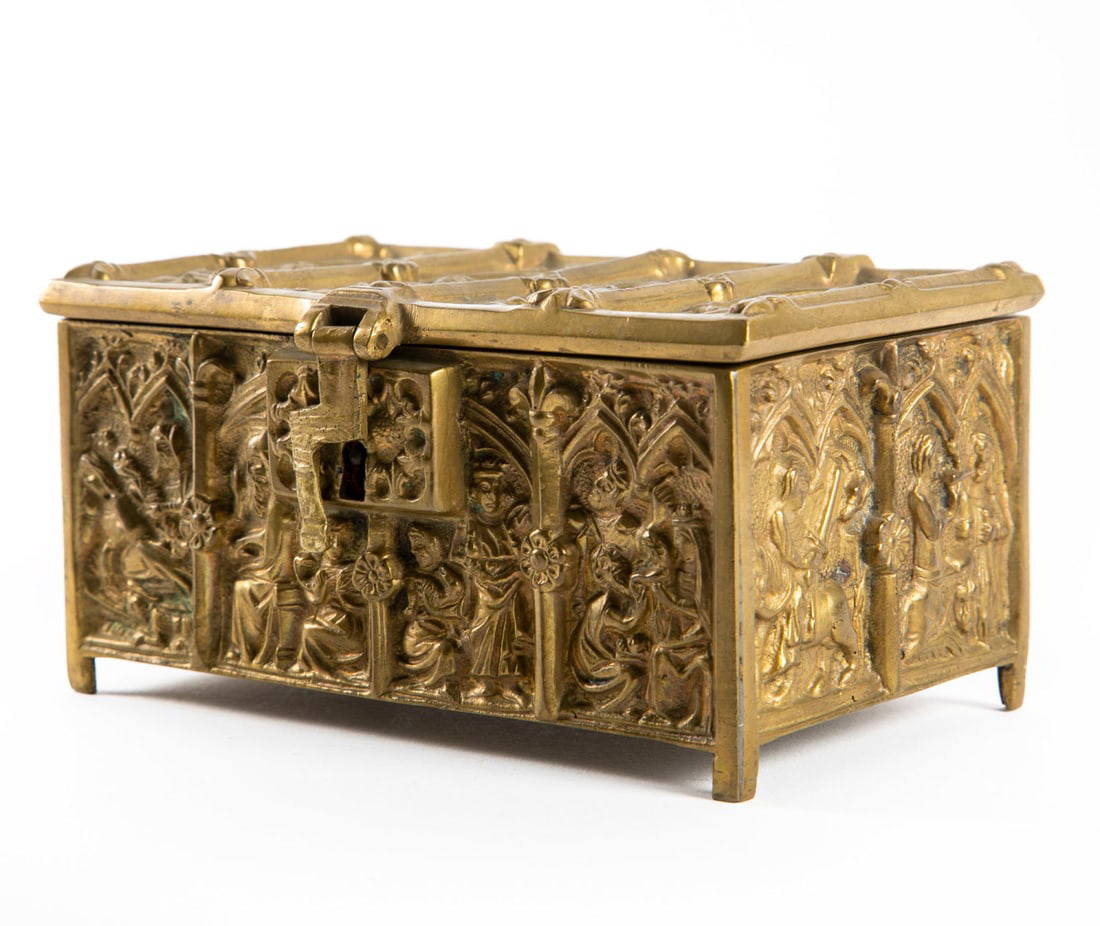 A Bronze Neo Gothic Style Chest, France, 19th Century Auction