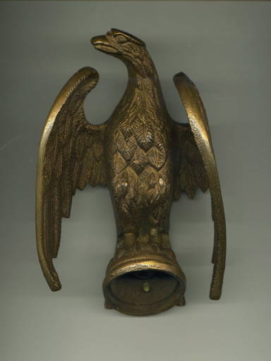 Civil War Flag Finial With Solid Brass Eagle Uacc
