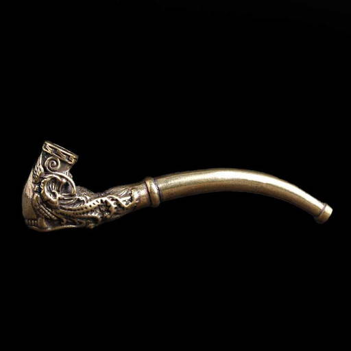 Retro Traditional Copper Dragon Phoenix Dry Pipe