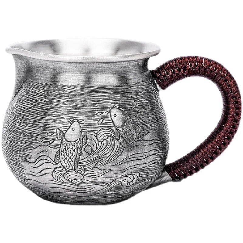 Sterling Silver Justice Cup Asian Kung Fu Teaware Auction