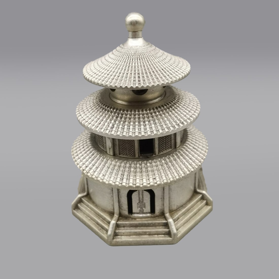 Old White Copper Stupa Pagoda Tower Incense Burner Auction