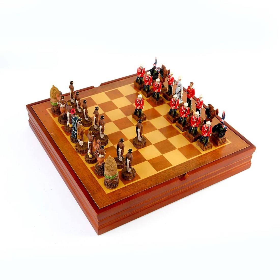 African Battle Theme Chess Set Strategy Board Game Auction