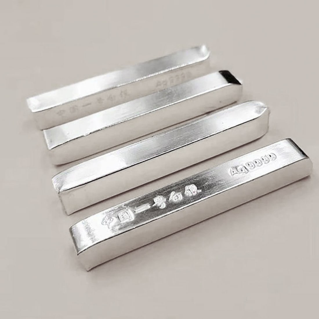 Collectible Chinese Pure Silver Bars Set Of 4 Auction