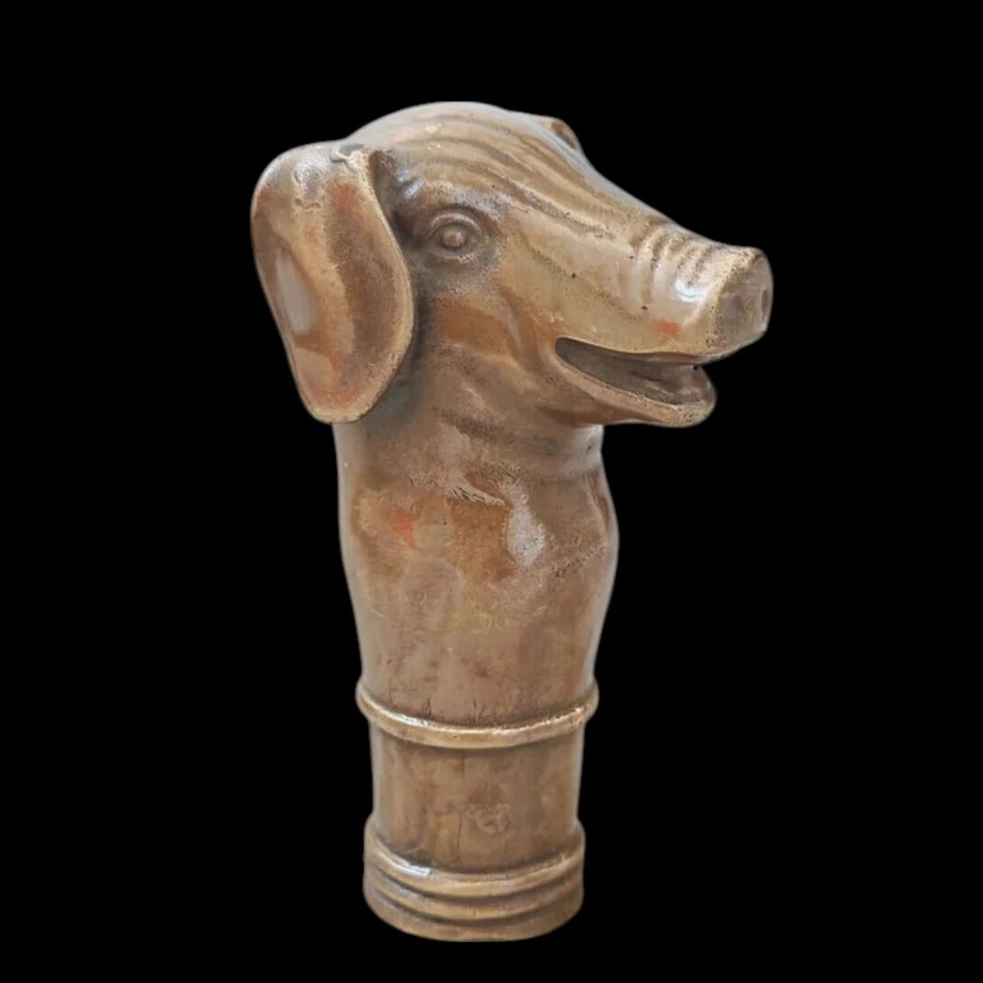Retro-style Pig Hog Design Walking Stick Head Auction