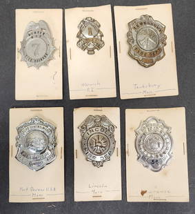 Lot Of Fire Department Ribbons And Badges Auction