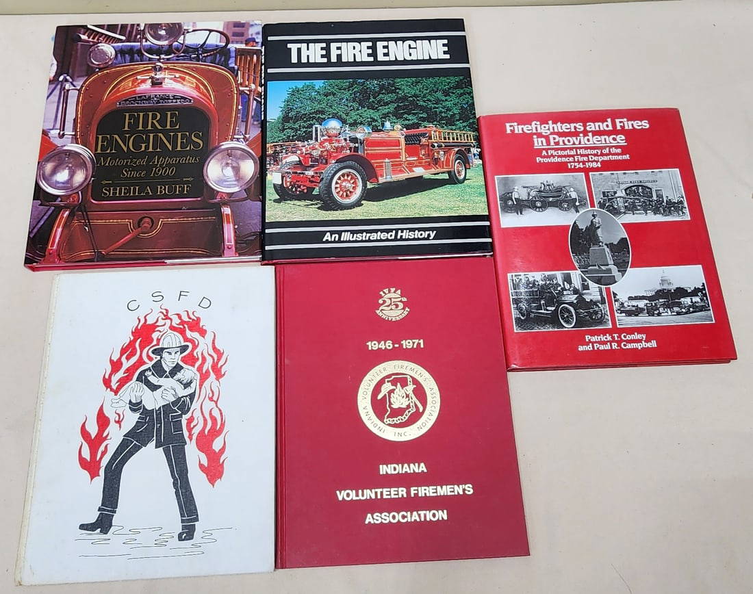 Lot Of 5 Firefighting Books Auction