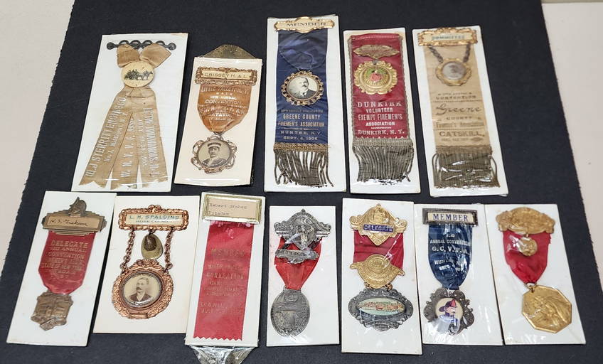 Lot Of 12 Fire Department Ribbons New York State