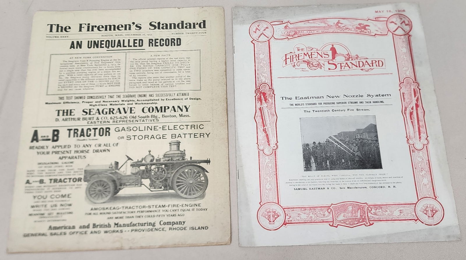 The Firemen's Standard Magazine 1908 & 1913 Auction