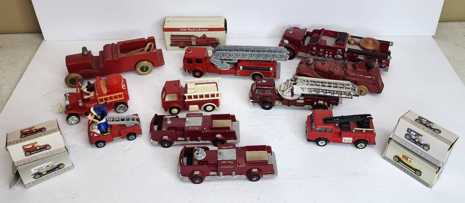 Large Lot Of Plastic & Metal Fire Engine Toys Auction