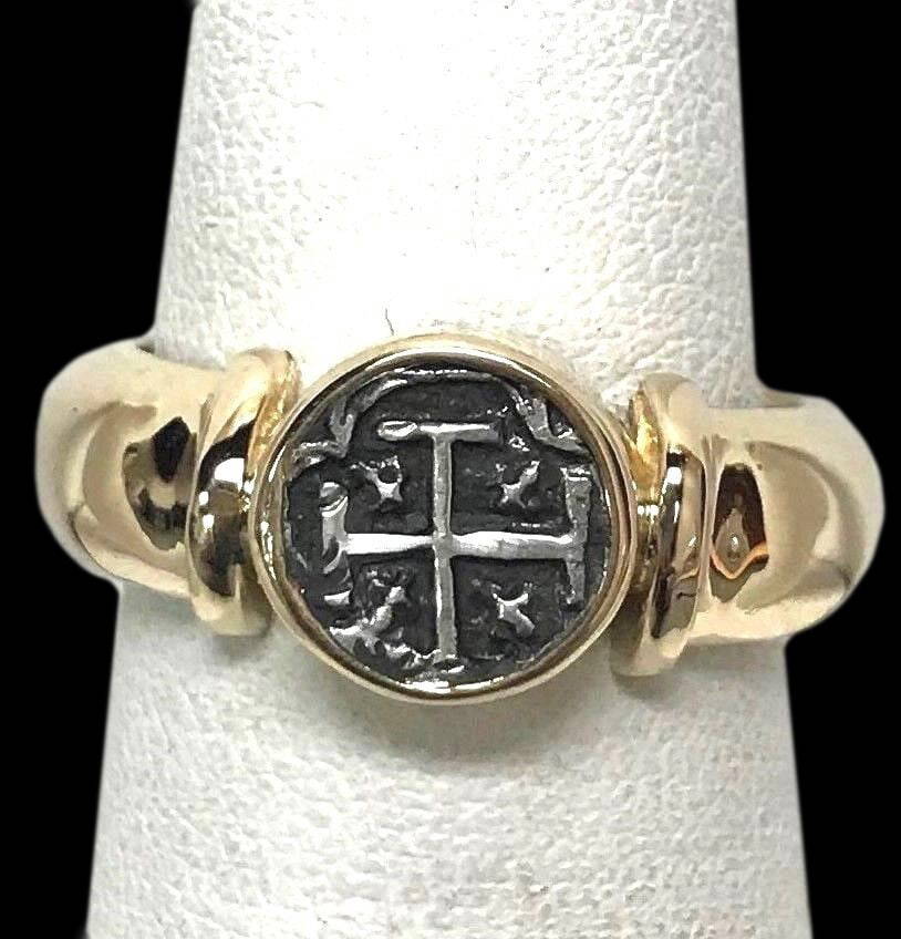 Sunken Atocha Shipwreck 14k Yellow Gold Coin Ring Auction
