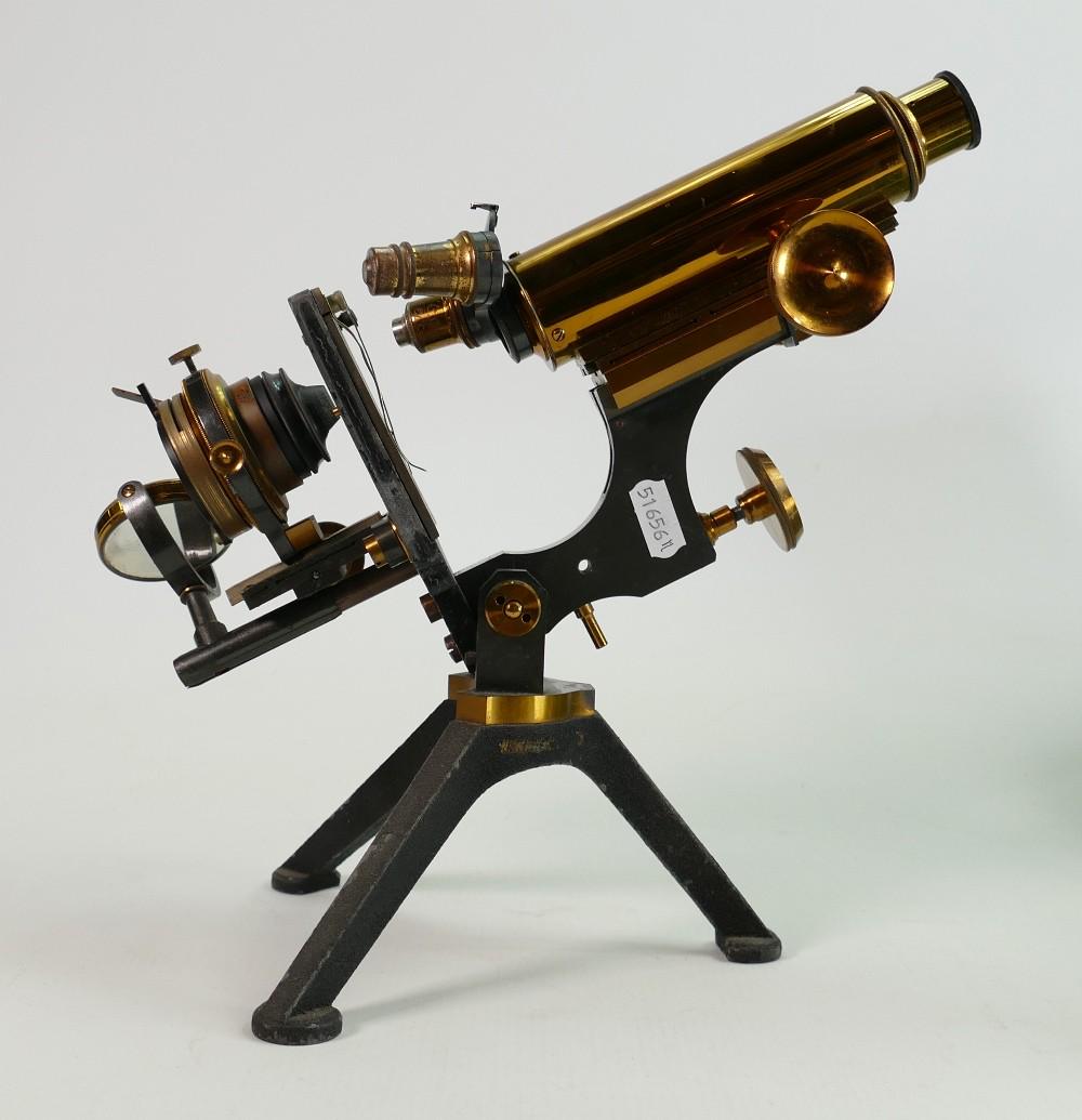 W. Watson & Son Model Fram Microscope: Lacquered Brass
