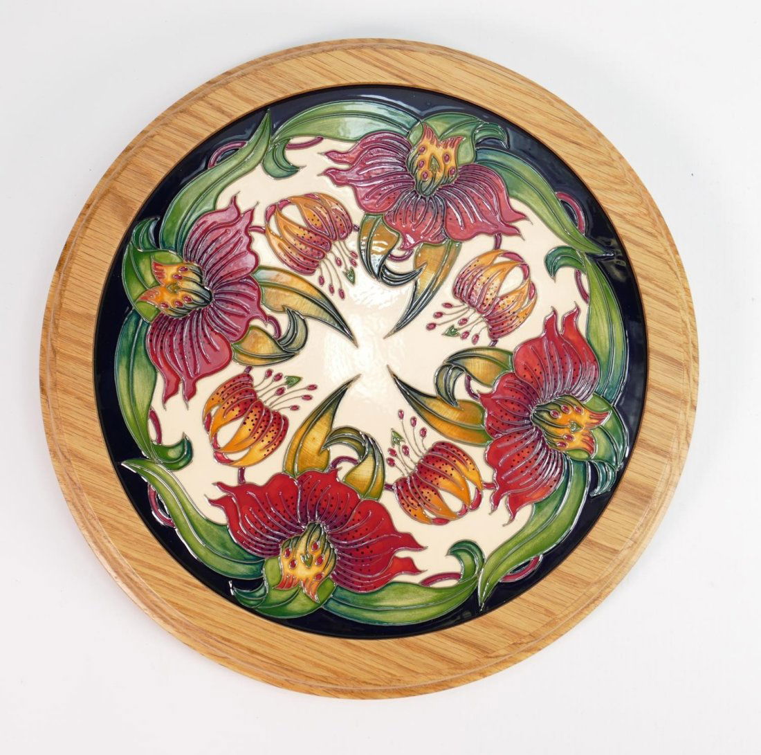 Moorcroft Anna Lily Plaque: Designed By Nicola Slaney,
