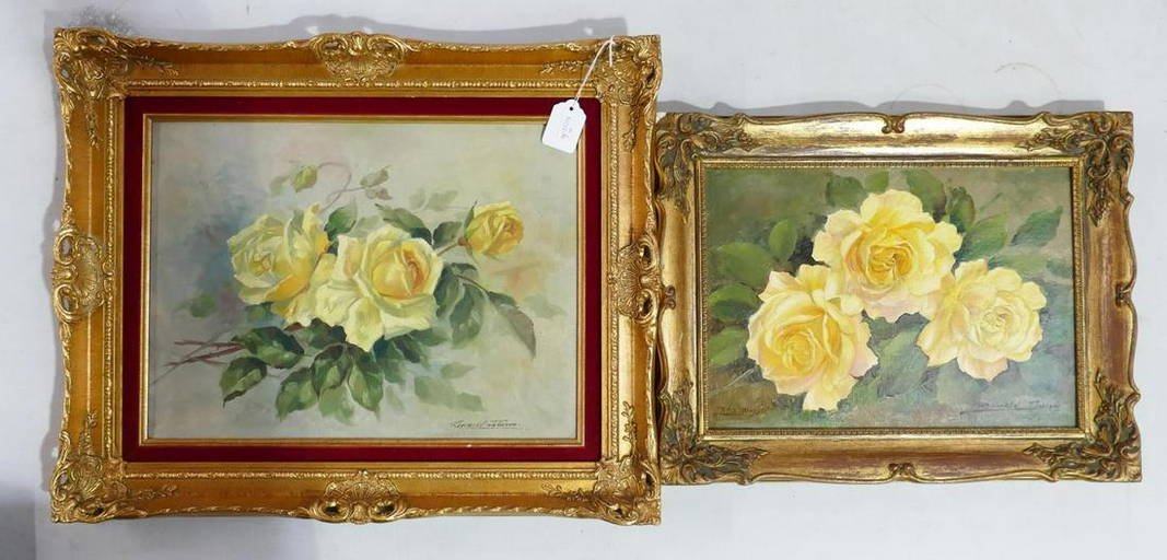 Two X Reginald Johnson Still Life Oil Paintings Signed:
