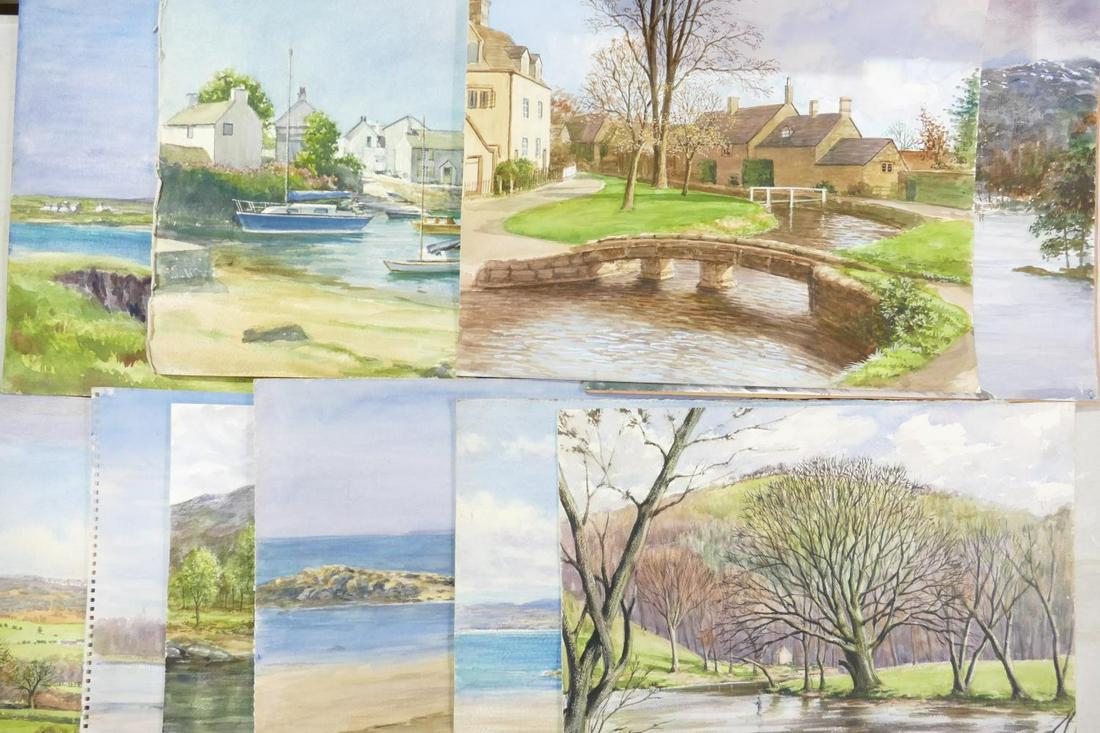 10 X Reginald Johnson Watercolours: Includes Mow Cop,
