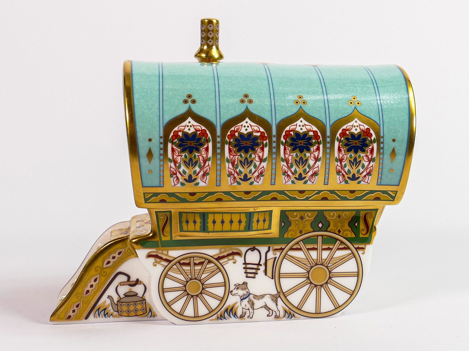 Royal Crown Derby Paperweight Gypsy Caravan Barrel Top Wagon: Limited ...
