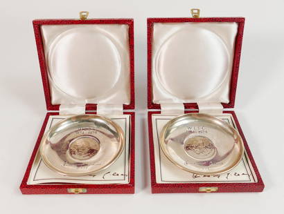 Two Silver Winston Churchill Commemorative Dishes, The